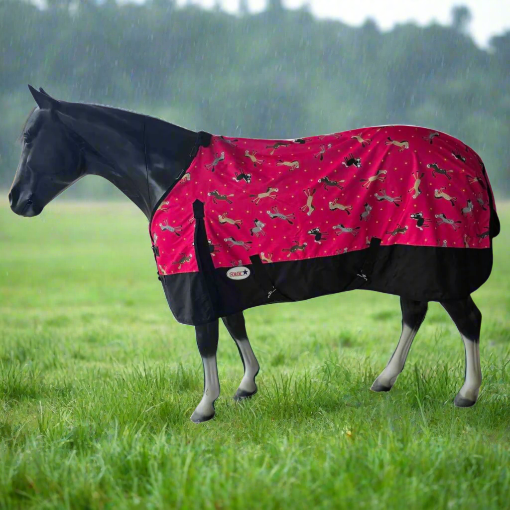 SILLY HORSE PRINT RAIN SHEET 1200D - PINK – Bridle Path Tack Shop