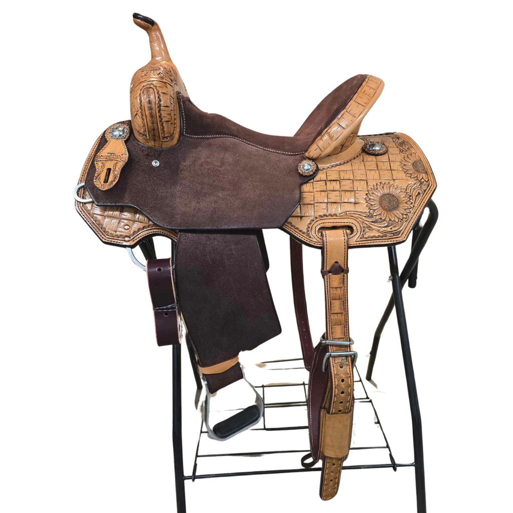 SCOTT THOMAS BARREL SADDLE - ANTIQUE SUNFLOWER 15" – Bridle Path Tack Shop