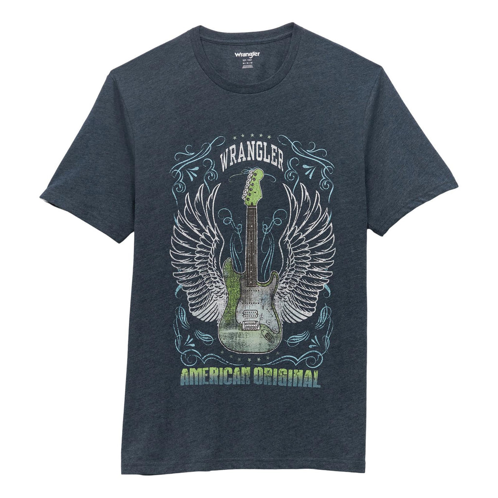 WRANGLER MENS TEE - DARK SAPPHIRE HEATHER – Bridle Path Tack Shop