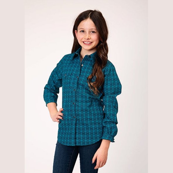 ROPER GIRLS TILES PRINT WESTERN SHIRT – Bridle Path Tack Shop