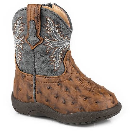 ROPER INFANT WESTERN STITCH WESTERN BOOT - BLUE/BROWN – Bridle Path ...