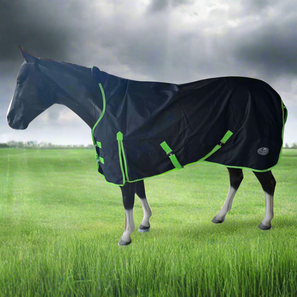 GOLIATH MID NECK RAIN SHEET 1200D - NAVY WITH GREEN BINDING – Bridle ...